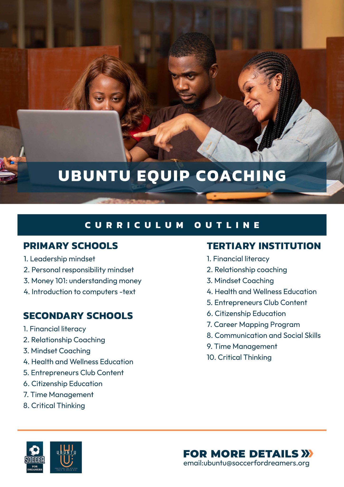 Ubuntu Equip Coaching – Soccer for Dreamers
